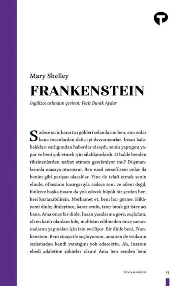 Frankenstein ya da Modern Prometheus - Dünya Klasikleri - PChome 24h書店