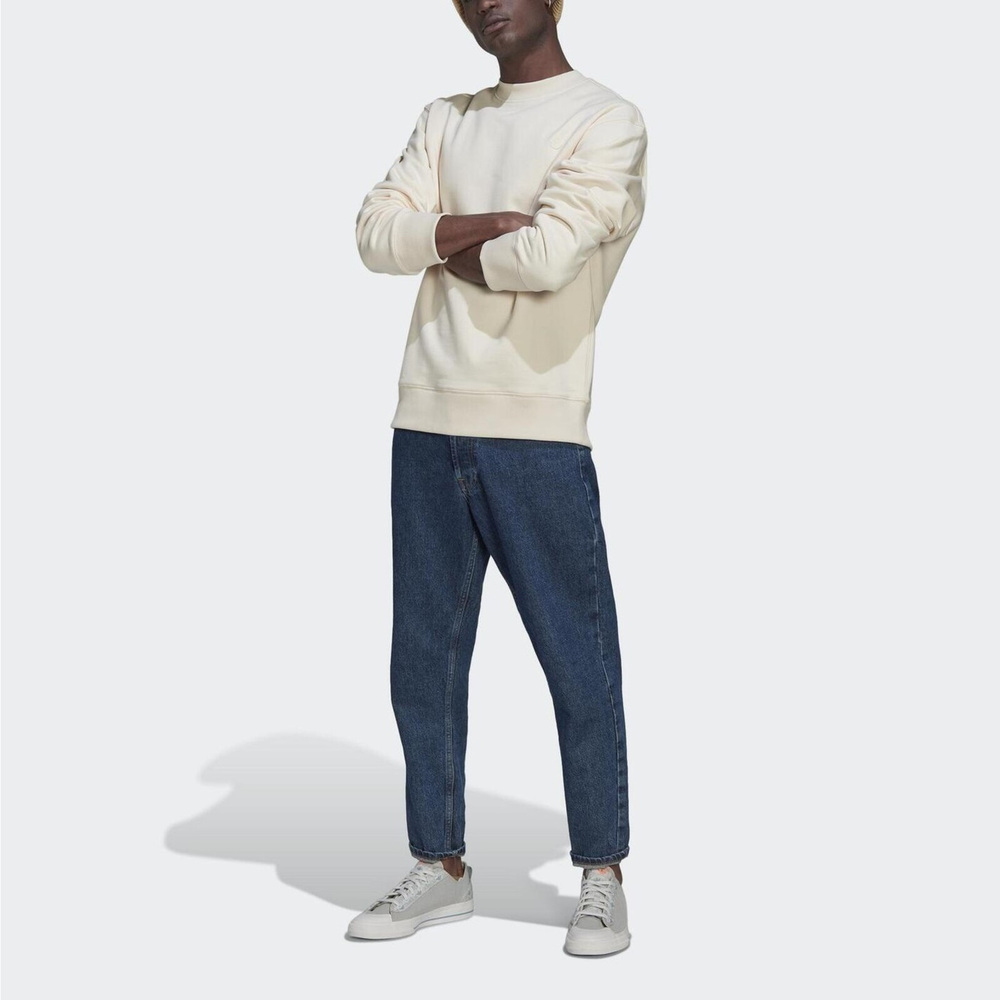 Adidas C Crew Ft [HK2939] 男 長袖上衣 運動 休閒 簡約 舒適 質感 重磅 寬鬆 國際版 米 - PChome 24h購物