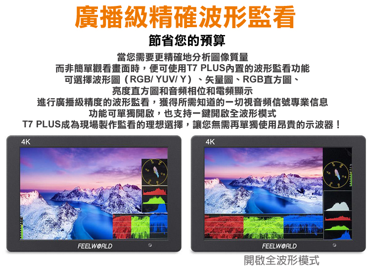 FEELWORLD 富威德 T7PLUS 4K攝影監視螢幕(7吋) - PChome 24h購物