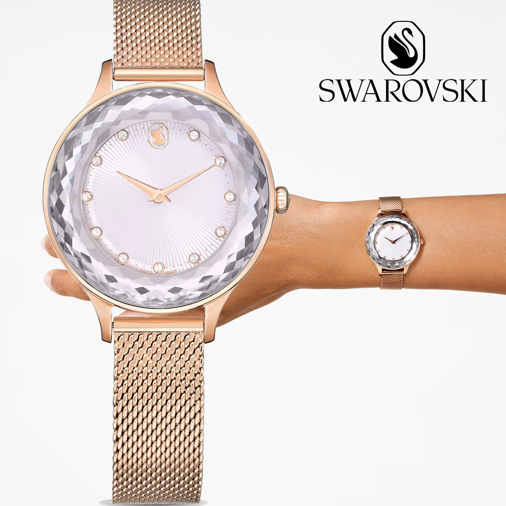 SWAROVSKI 施華洛世奇 Octea Nova 簡約優雅腕錶-5650011/玫瑰金色33mm - PChome 24h購物