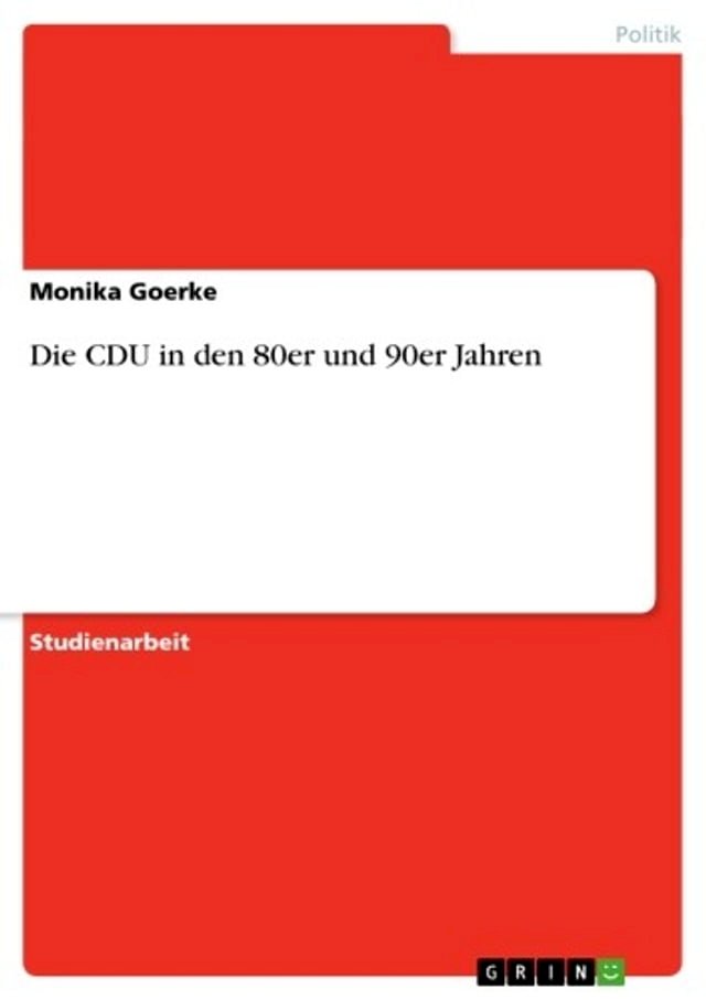 Die CDU in den 80er und 90er Jahren - PChome 24h書店